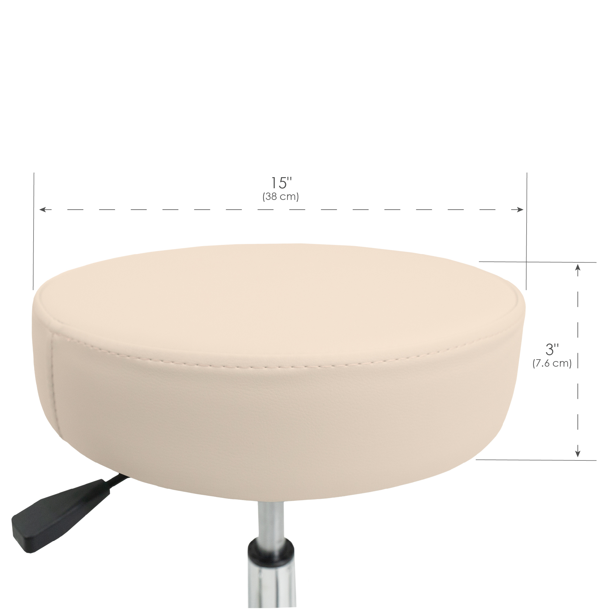 Pneumatic Rolling Massage Stool (optional backrest) - Spa Supply Solutions